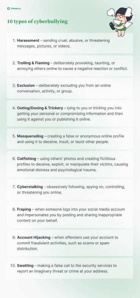 10 Types of Cyberbullying and How to Protect Yourself | Calmerry