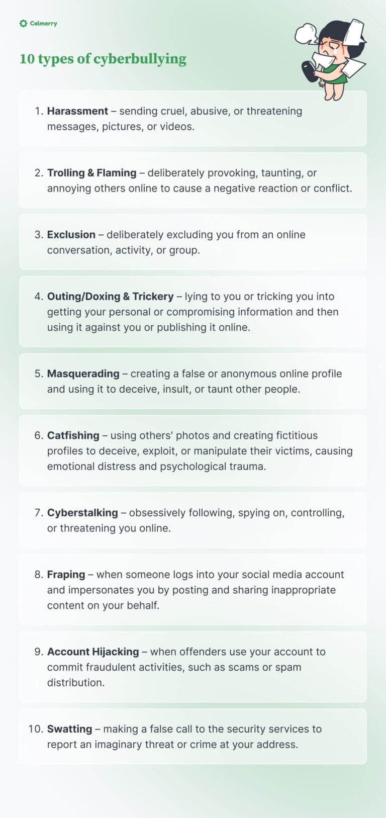 10 Types of Cyberbullying and How to Protect Yourself | Calmerry