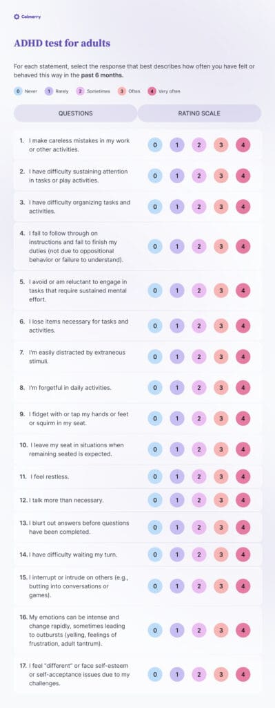 Online ADHD Test: Self-Assessment by Calmerry
