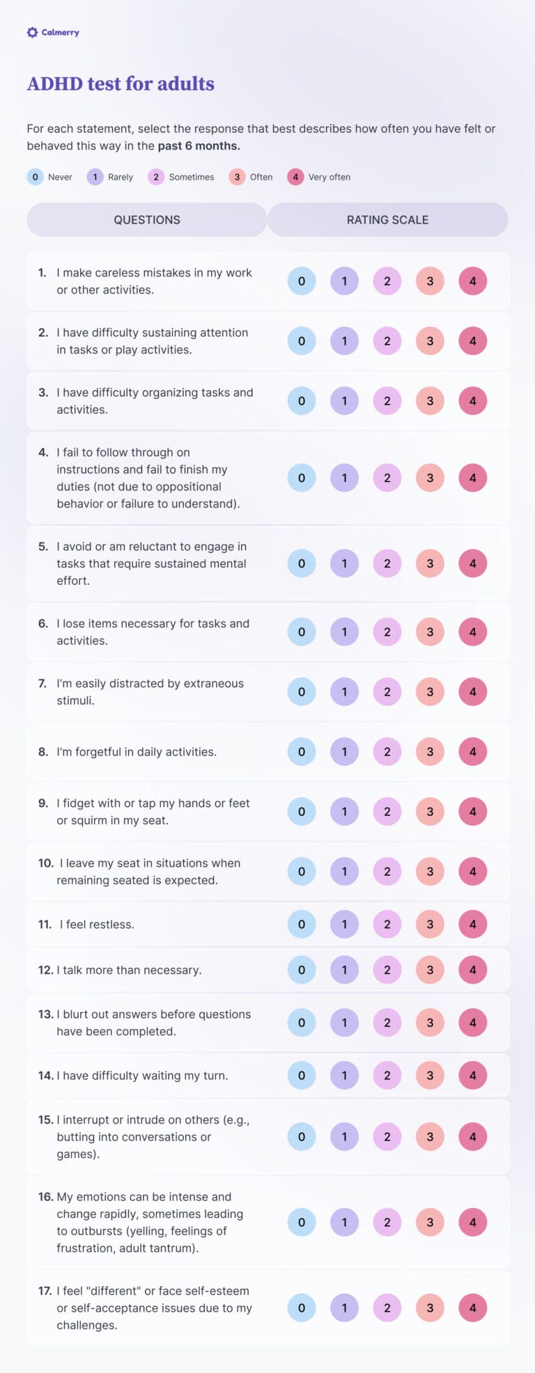 Online ADHD Test: Self-Assessment by Calmerry