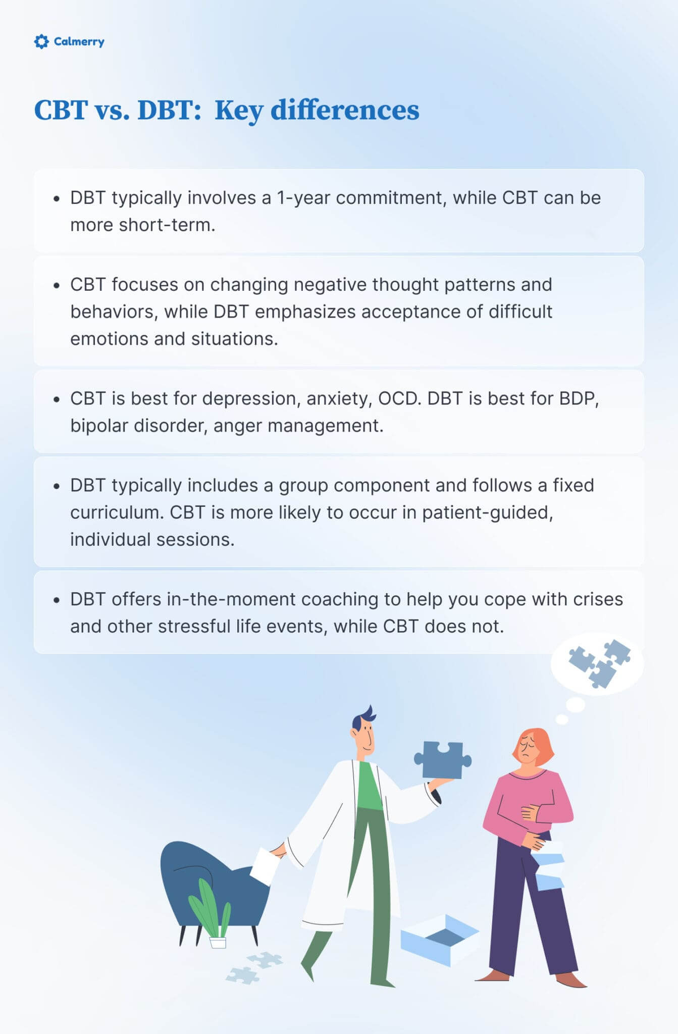 CBT vs. DBT: Key Differences and Benefits - Calmerry