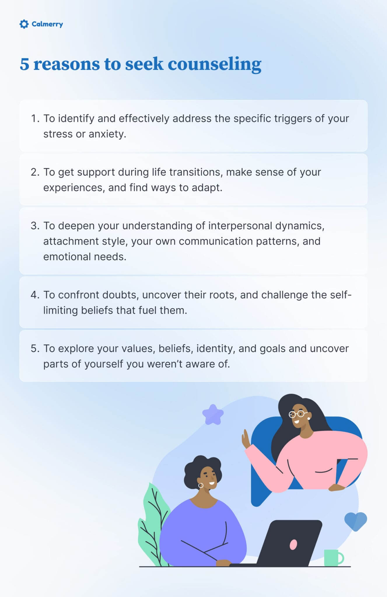 Why Seek Counseling? 5+ Reasons to Go to Counseling | Calmerry